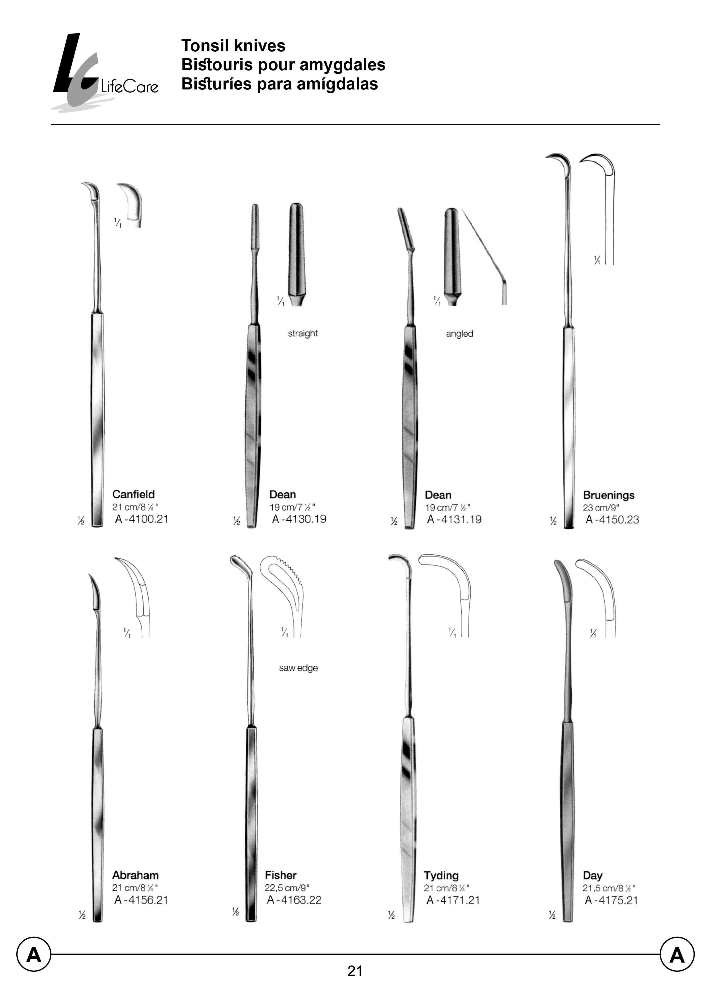 LifeCare Tonsil Knives
